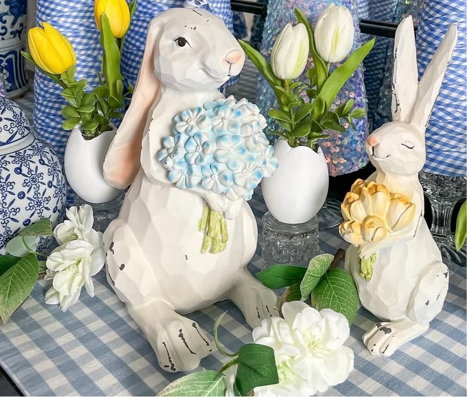 Spring/Easter Collection: Bunny with Yellow Flowers – MelizaInteriorsInc