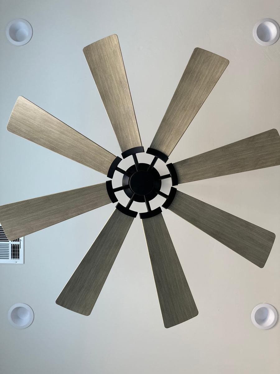 60" MOD Ceiling Fan DAMP in Black or Satin Nickel – MelizaInteriorsInc