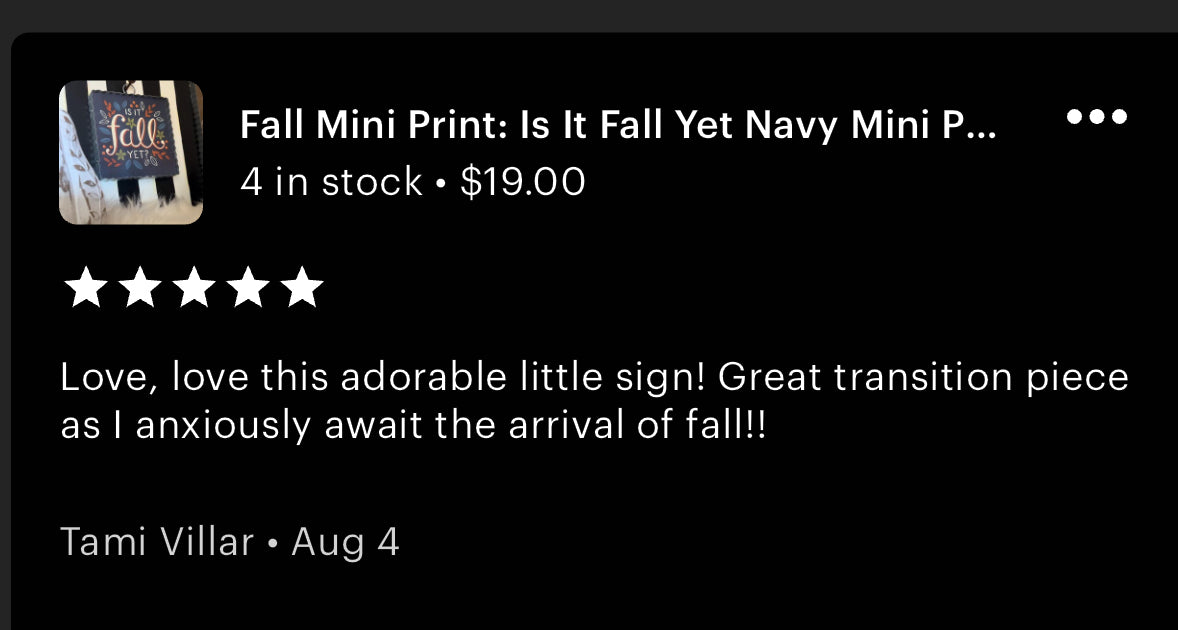 Is It Fall Yet Mini Print in Navy Background with Galvanized Frame ...