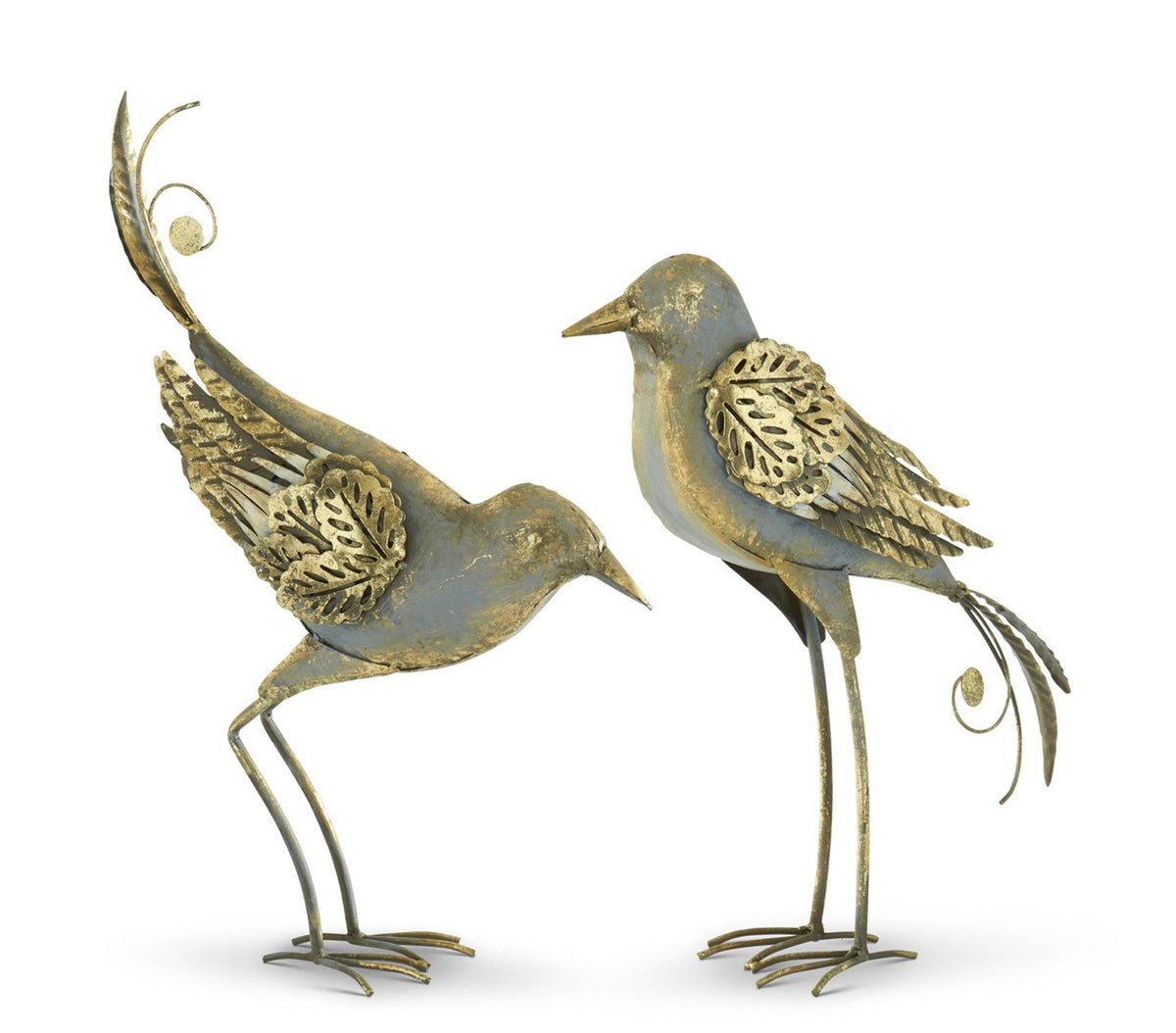 Silver & Gold Metal Birds Set of 2 – MelizaInteriorsInc