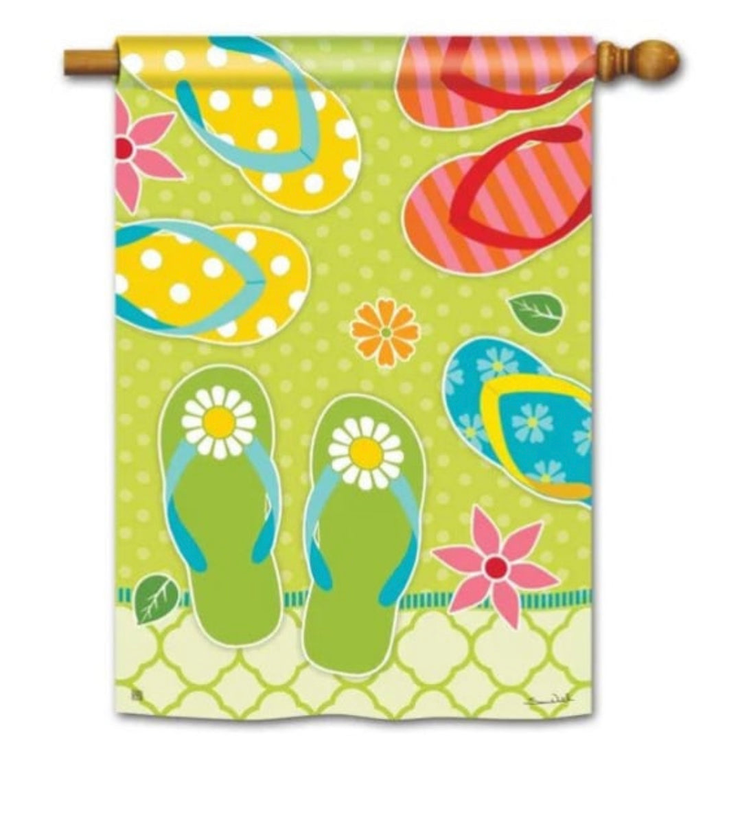 Large Green Flip Flop Flag Outdoor – MelizaInteriorsInc